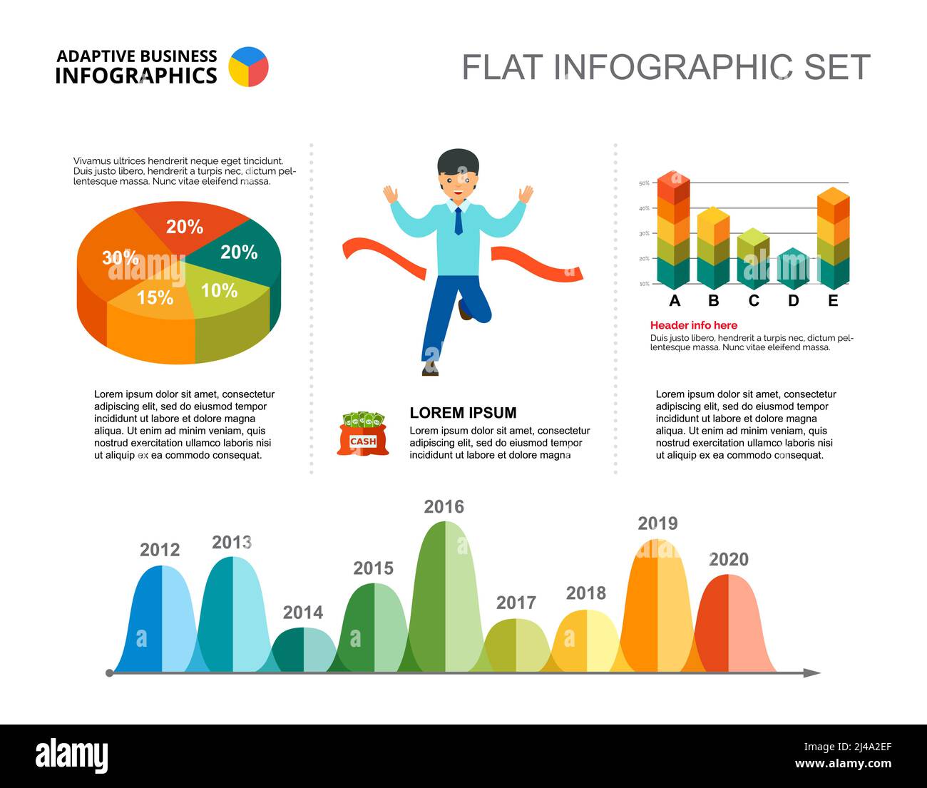Timeline and pie chart template for presentation. Business data ... Timeline and pie chart template for presentation. Business data ...