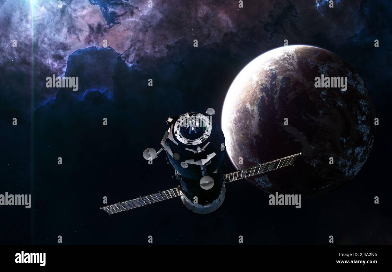 Spaceship in front milky hi-res stock photography and images - Alamy