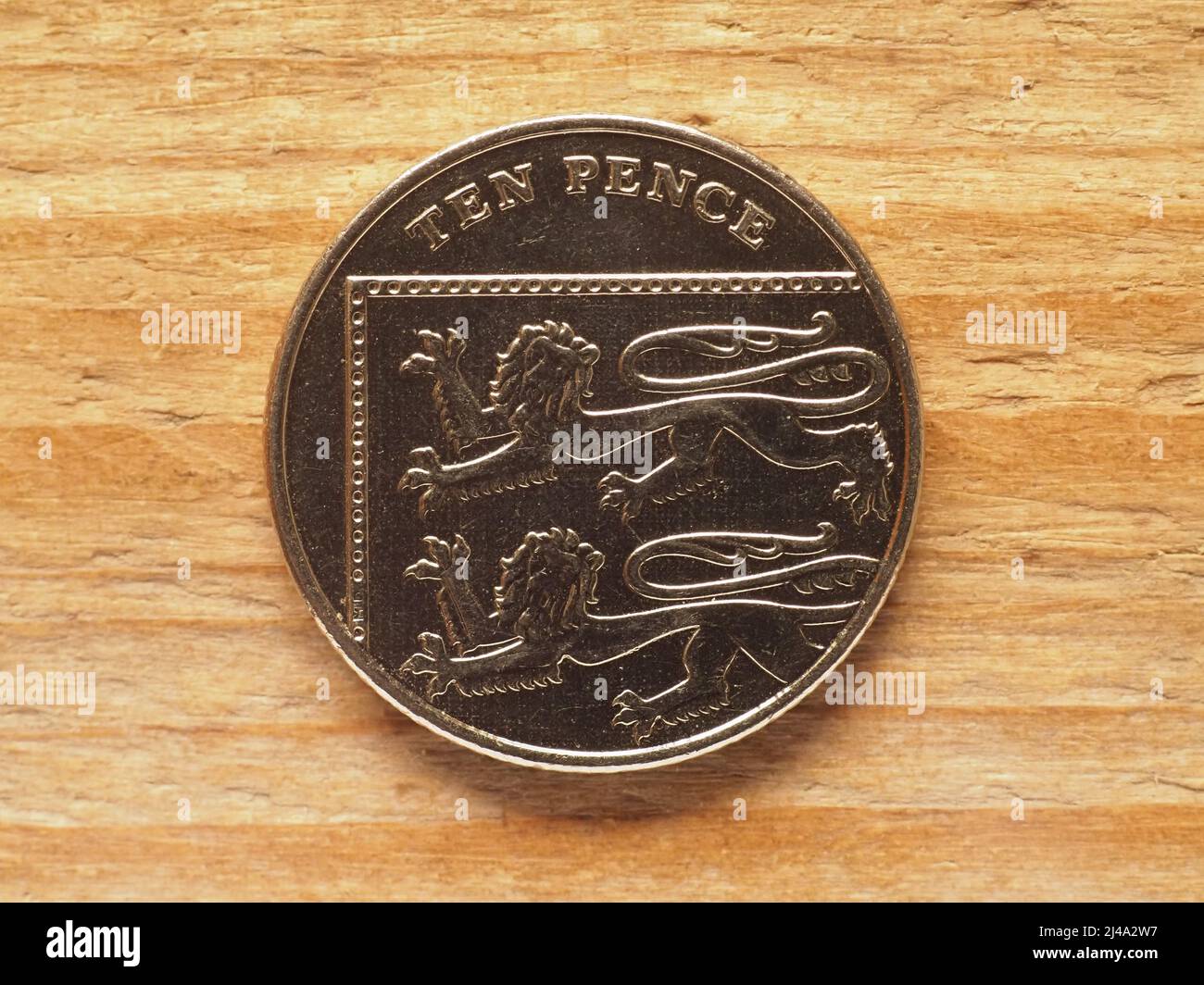 ten pence coin reverse side, currency of the United Kingdom Stock Photo ...