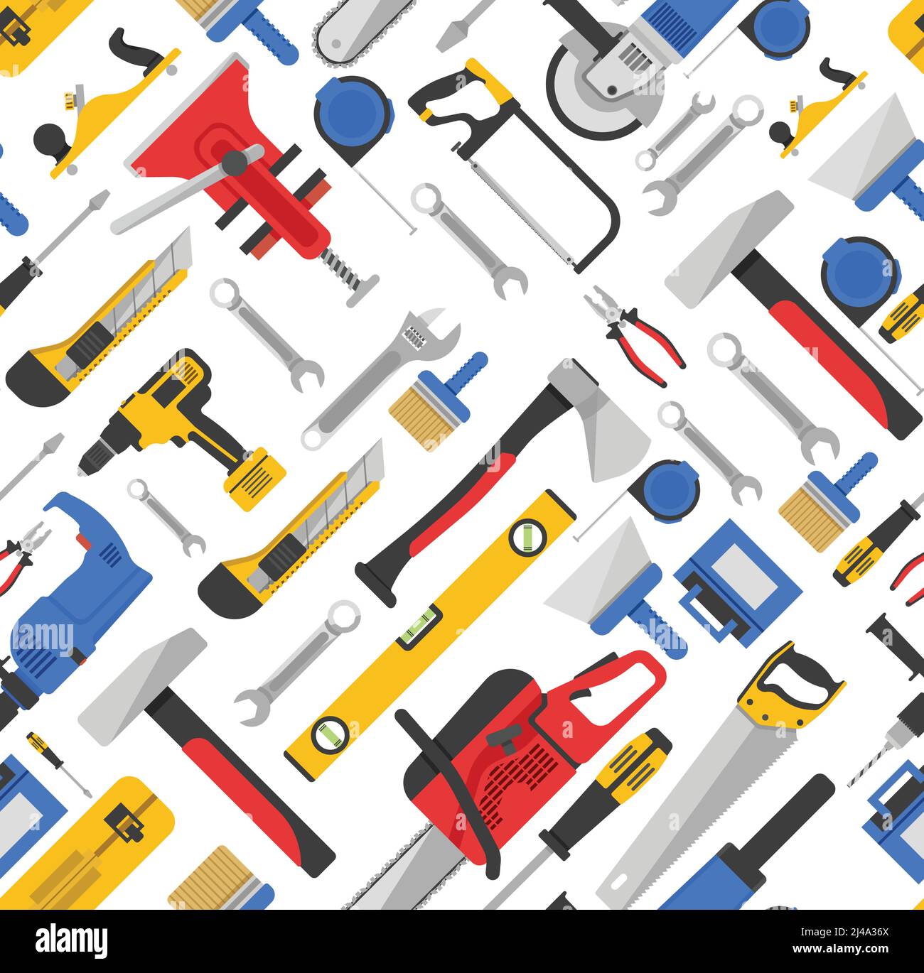 Work tools seamless pattern with equipment for repair and carpentry on ...
