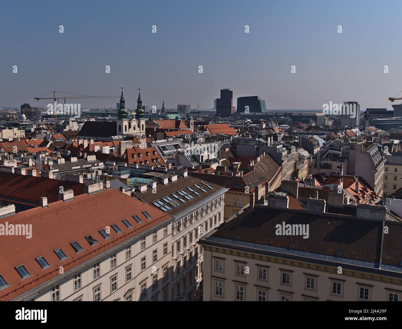 Beautiful aerial view over the historic city center of Vienna, Austria ...