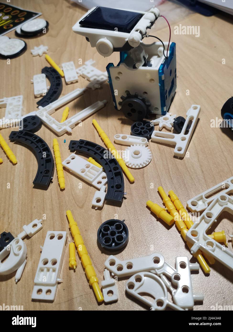 an electronic designer for children to build a robot on the table Stock ...
