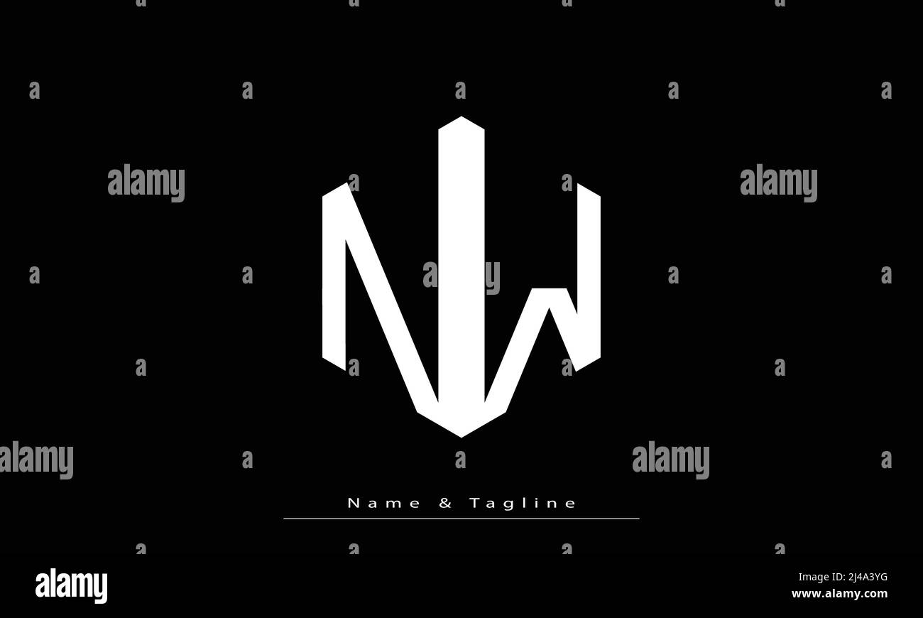 Alphabet letters Initials Monogram logo NW , WN Stock Vector Image ...