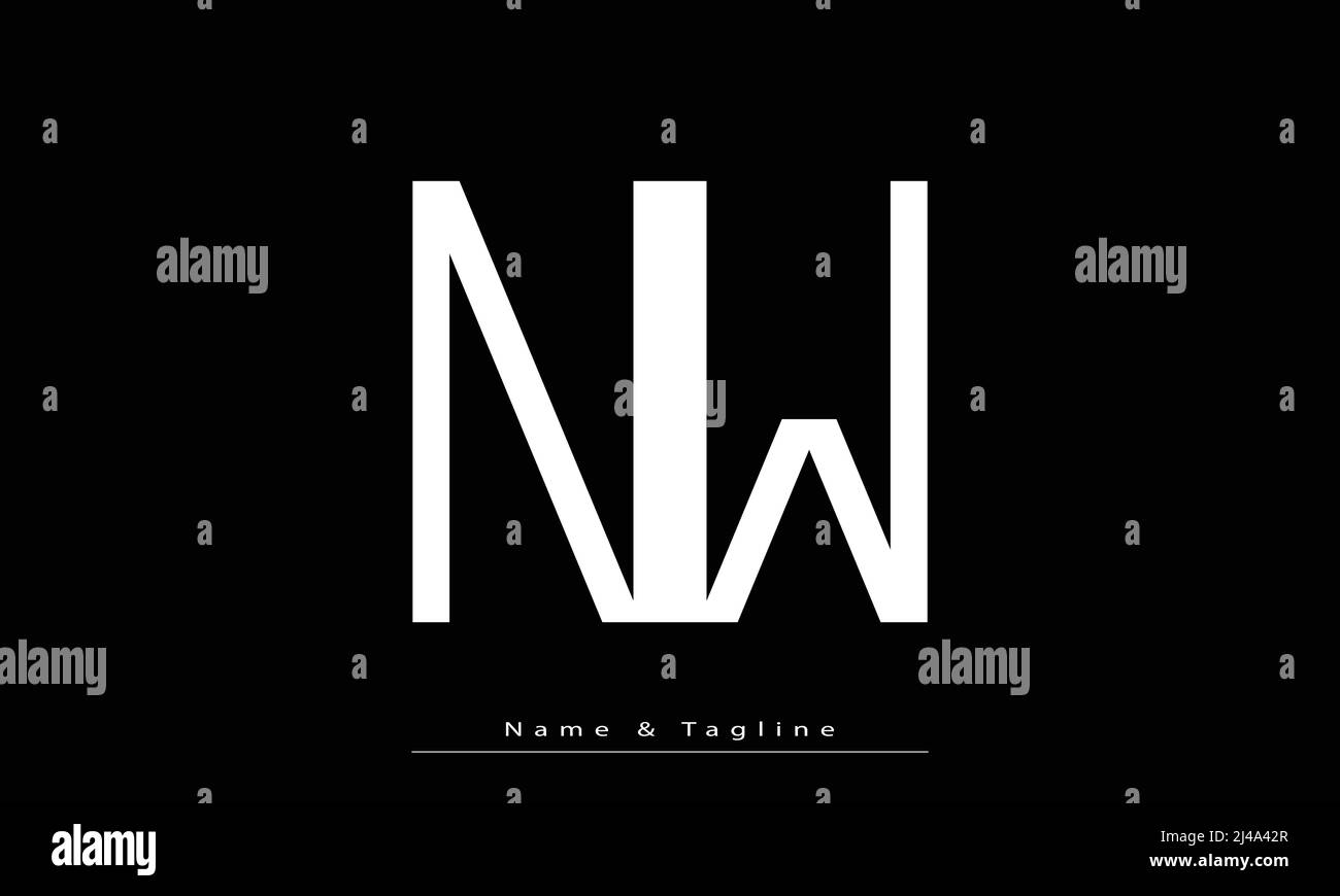 Alphabet letters Initials Monogram logo NW , WN Stock Vector Image ...