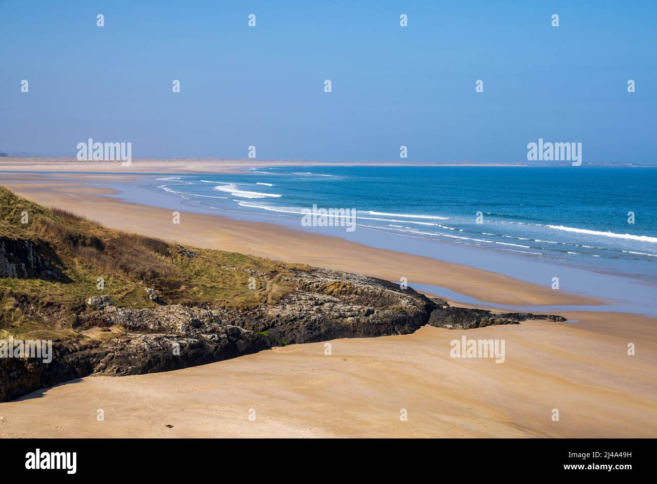Budle Point from the Northumberland Coast Path, England Stock Photo - Alamy