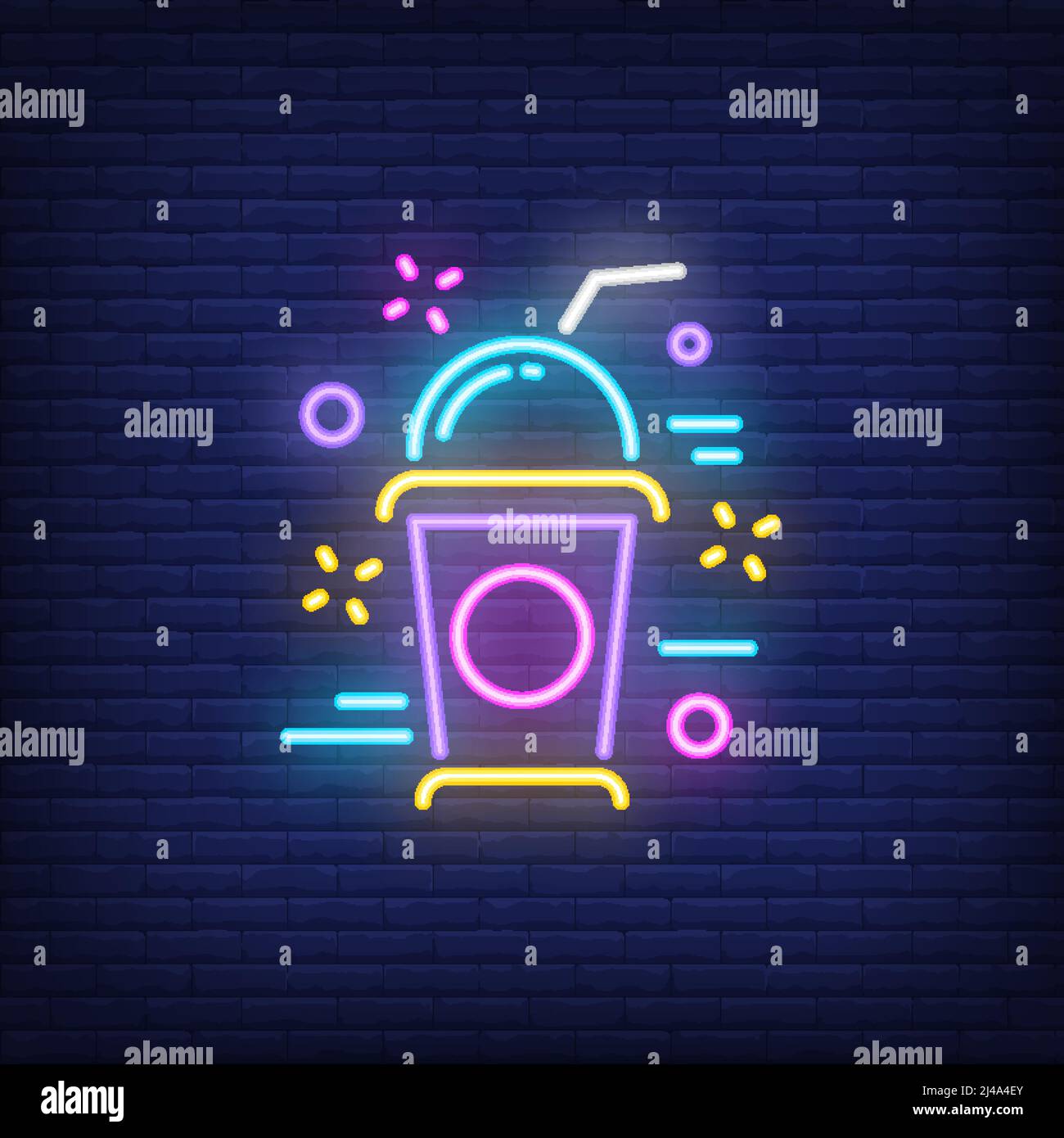 Milkshake neon sign Stock Vector Images - Alamy