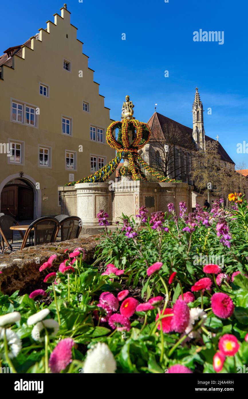 Easter holiday decoration in the beautiful german middle age village ...