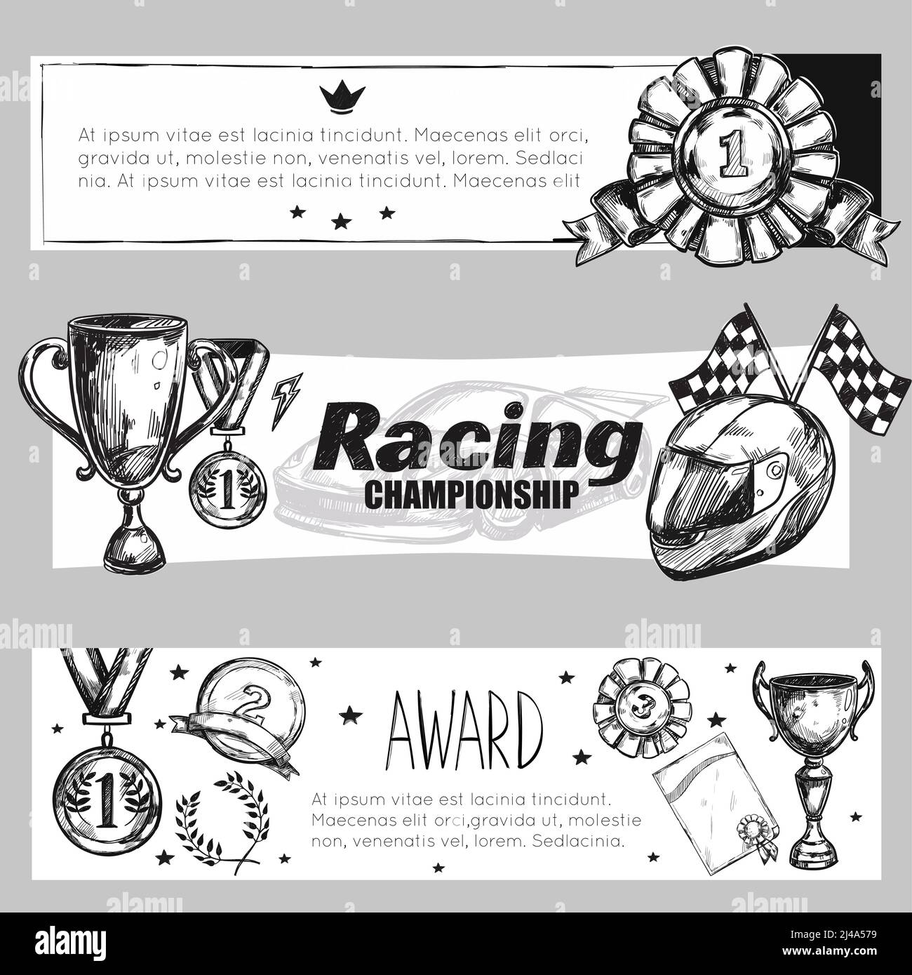 Trophy ribbon layout template design Stock Vector Images - Alamy