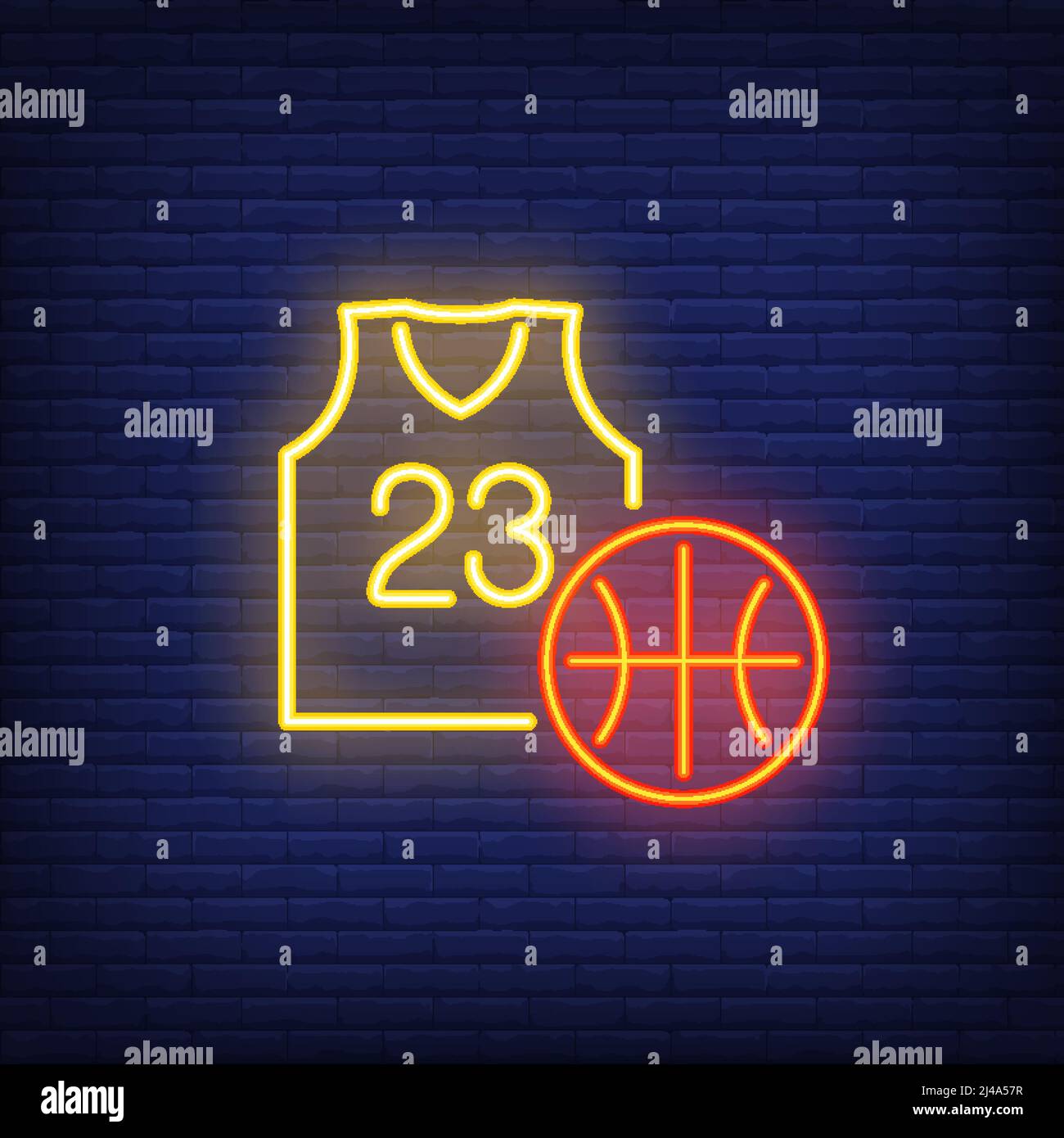 Basketball and jersey neon sign. Basketball, team game and sport ...