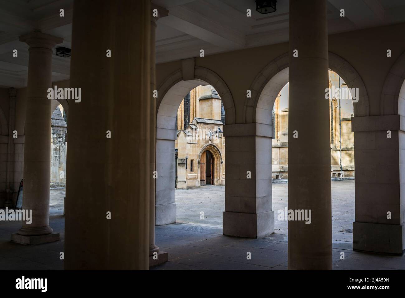 Colonnades at Pump Court barristers' chambers. Temple, London, England ...