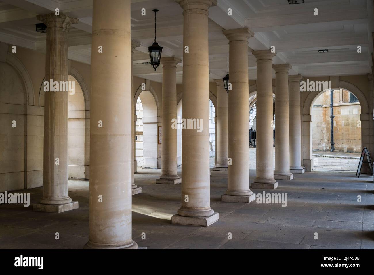 Colonnades at Pump Court barristers' chambers. Temple, London, England ...
