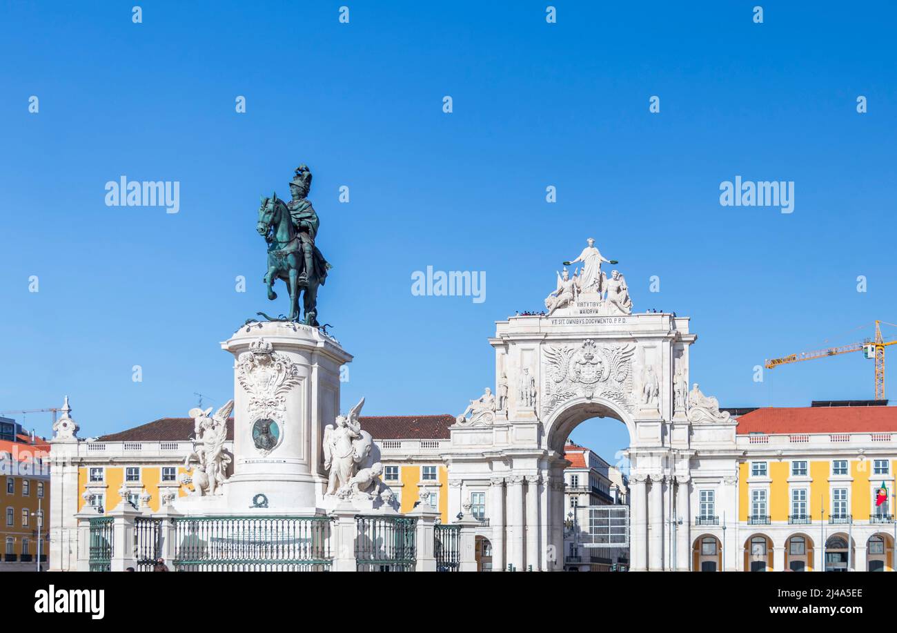 Praca do Comercio harbour- in winter facing plaza in Portugal's capital ...