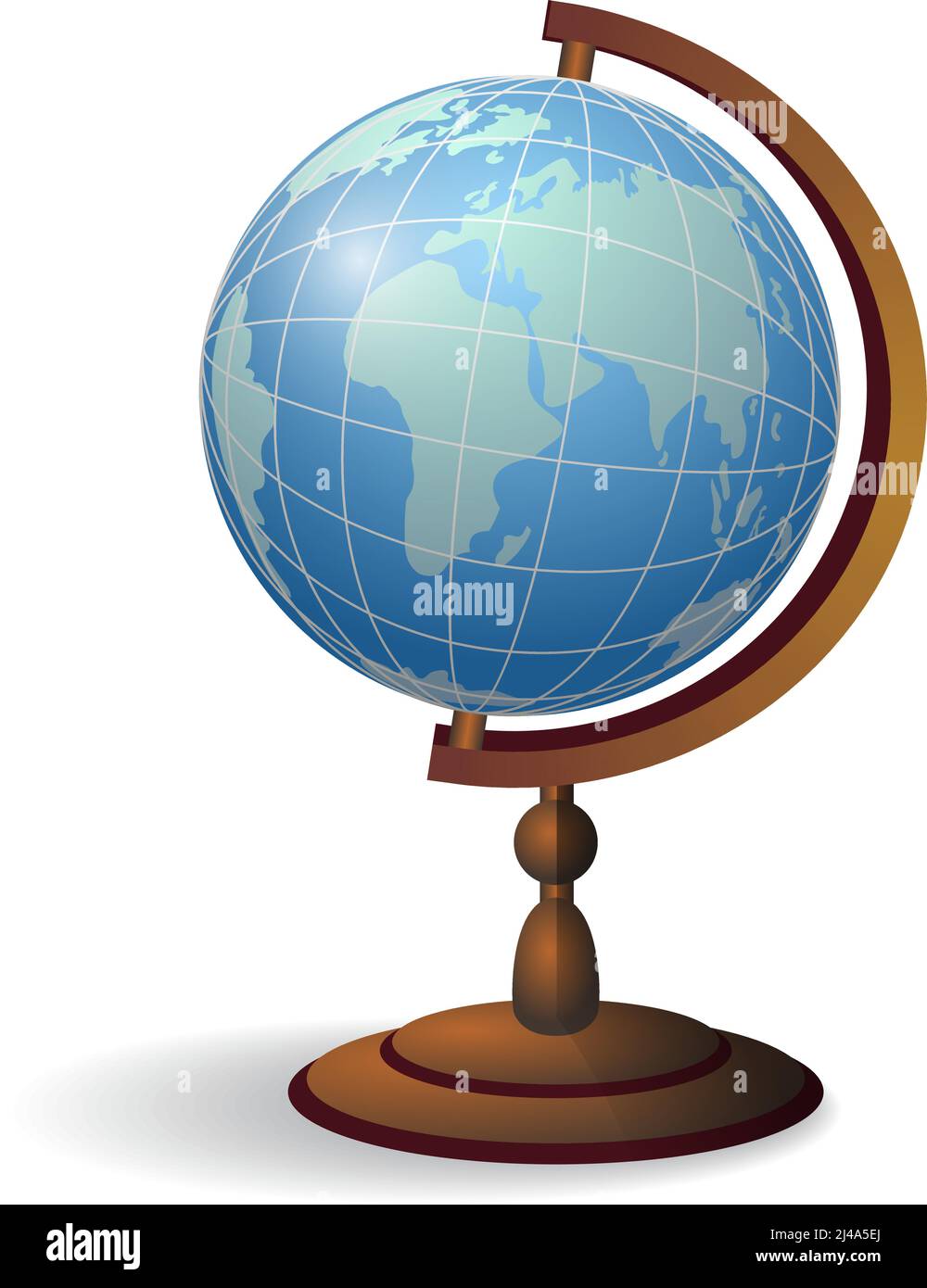 Desktop globe realistic vector illustration. Geography, education ...