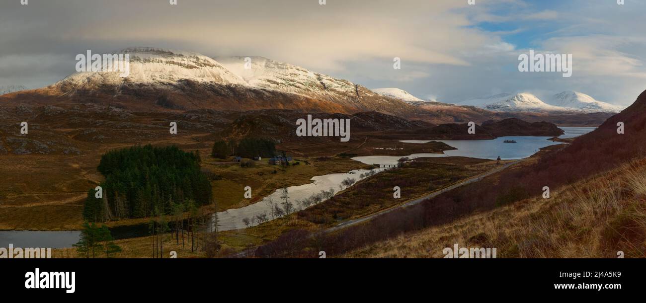 Loch Stack and Arkle panorama, Highland Scotland Stock Photo - Alamy
