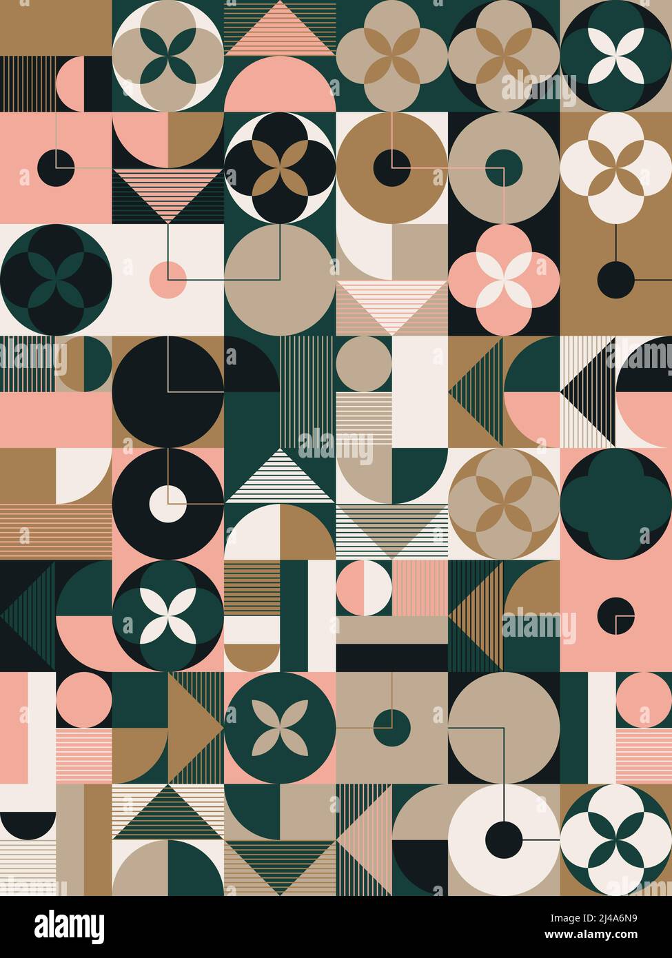 Scandi Art collage graphics pattern made with vector abstract forms and ...