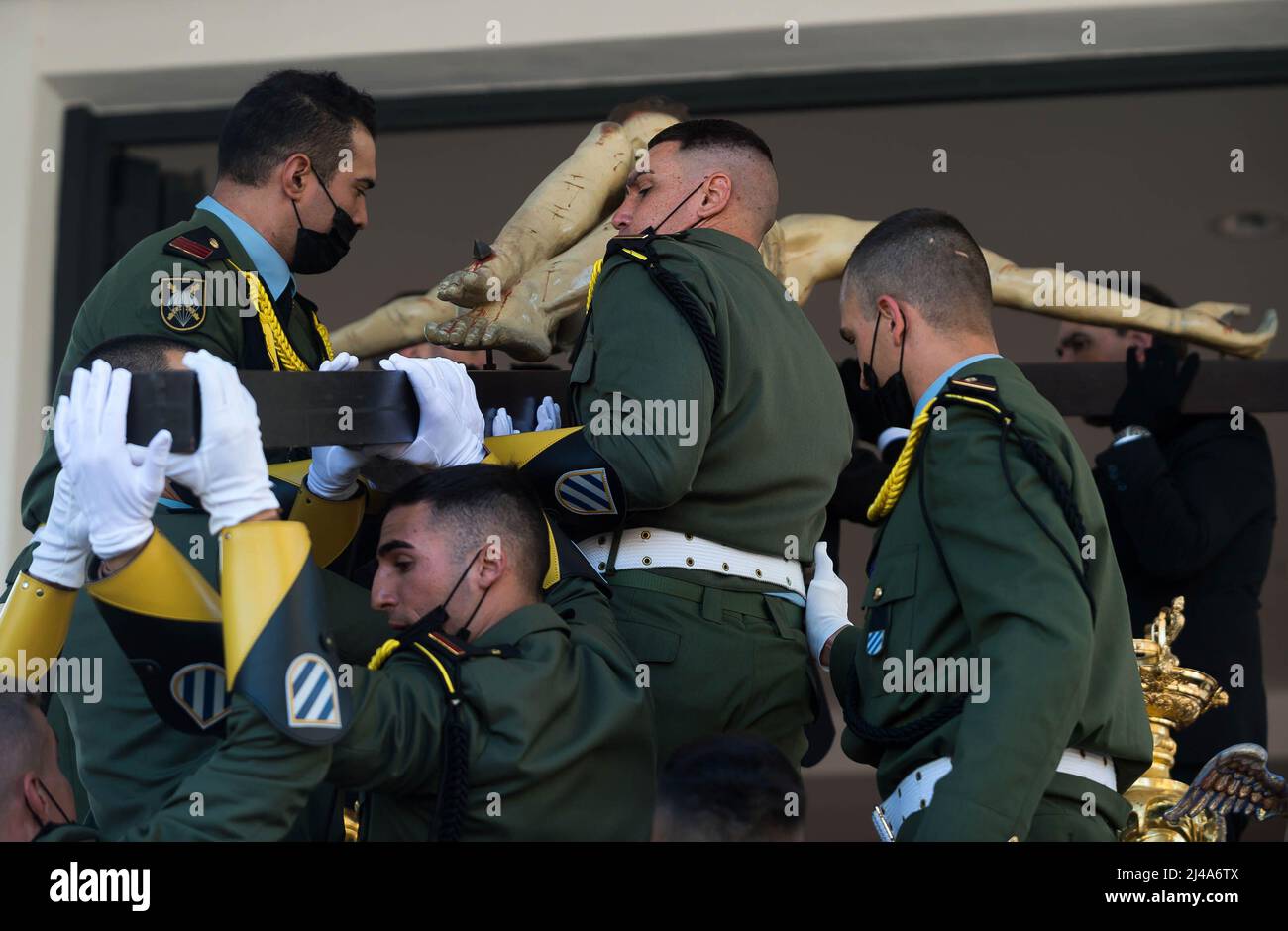 Malaga, Spain, 13/04/2022, Members of Spanish paratrooper brigade from ...