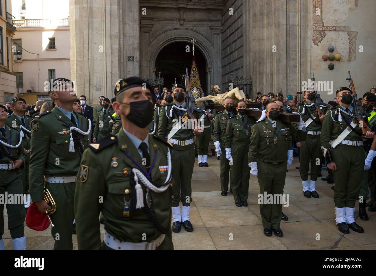 Malaga, Spain, 13/04/2022, Members of Spanish paratrooper brigade from ...