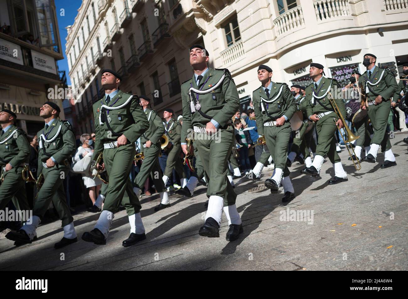 Malaga, Spain, 13/04/2022, Members of Spanish paratrooper brigade from ...