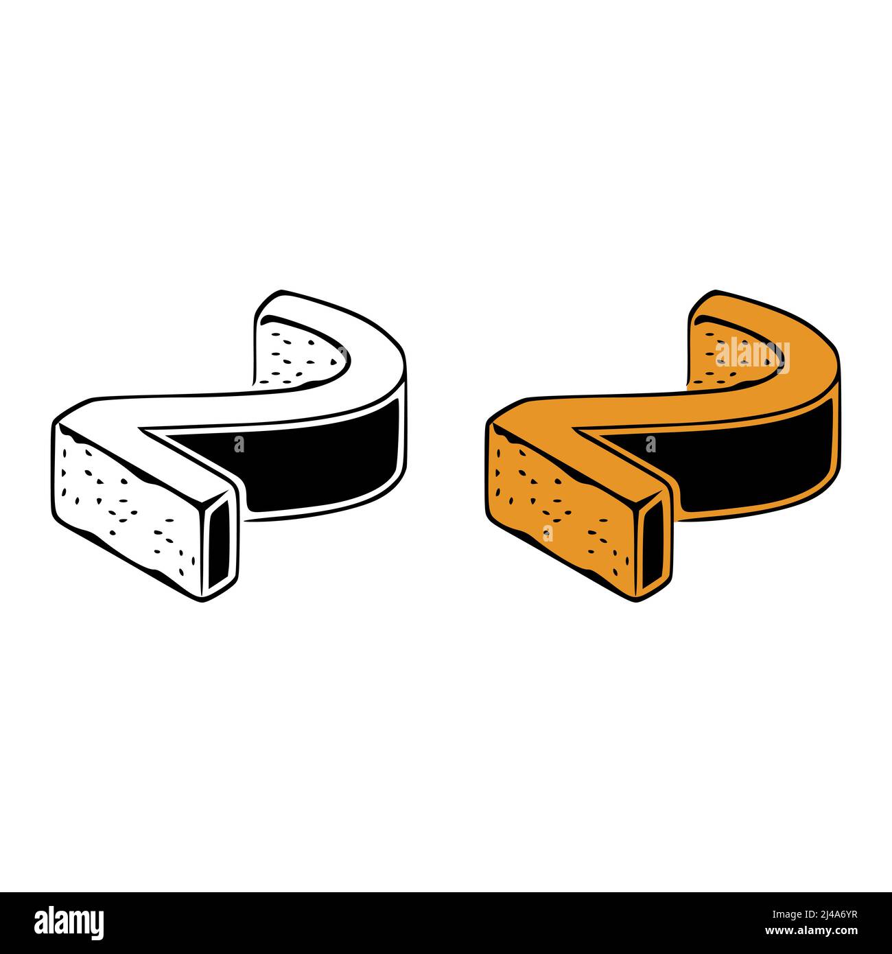 Isometric number 2 doodle vector illustration on white background ...