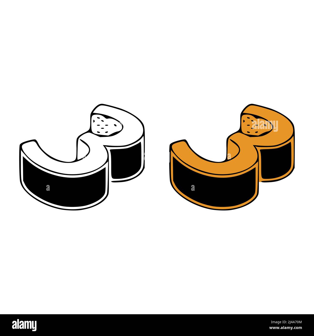 Isometric number 3 doodle vector illustration on white background ...