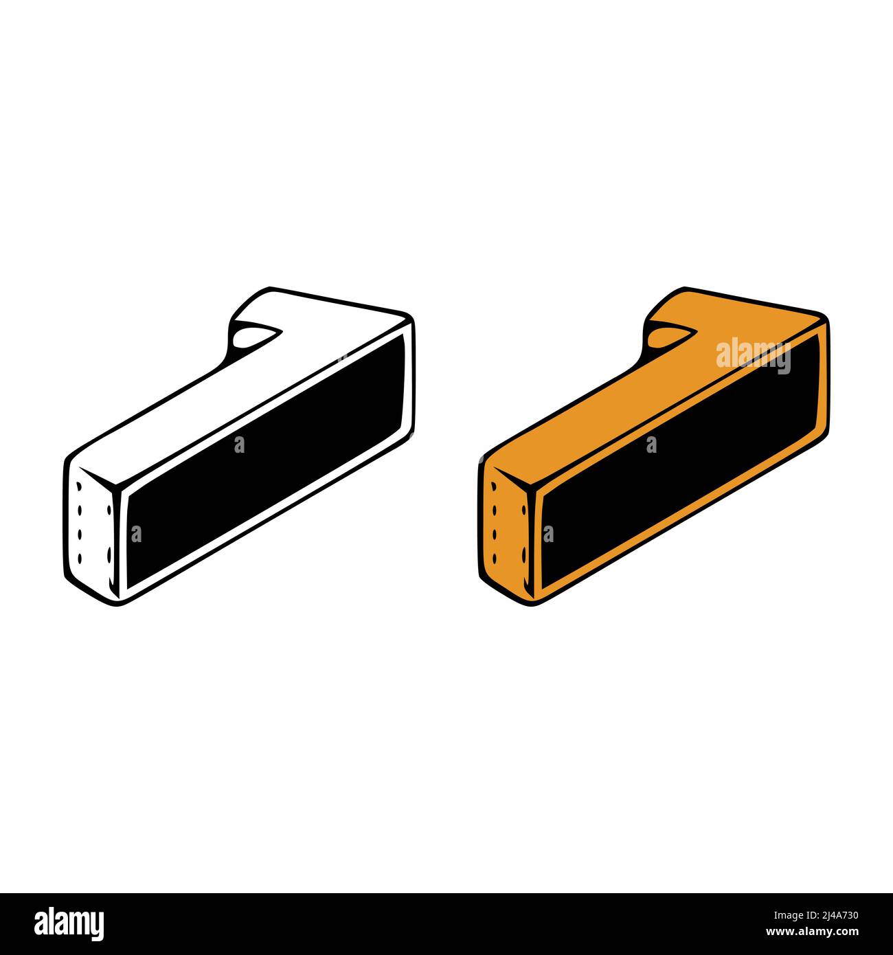 Isometric number 1 doodle vector illustration on white background ...