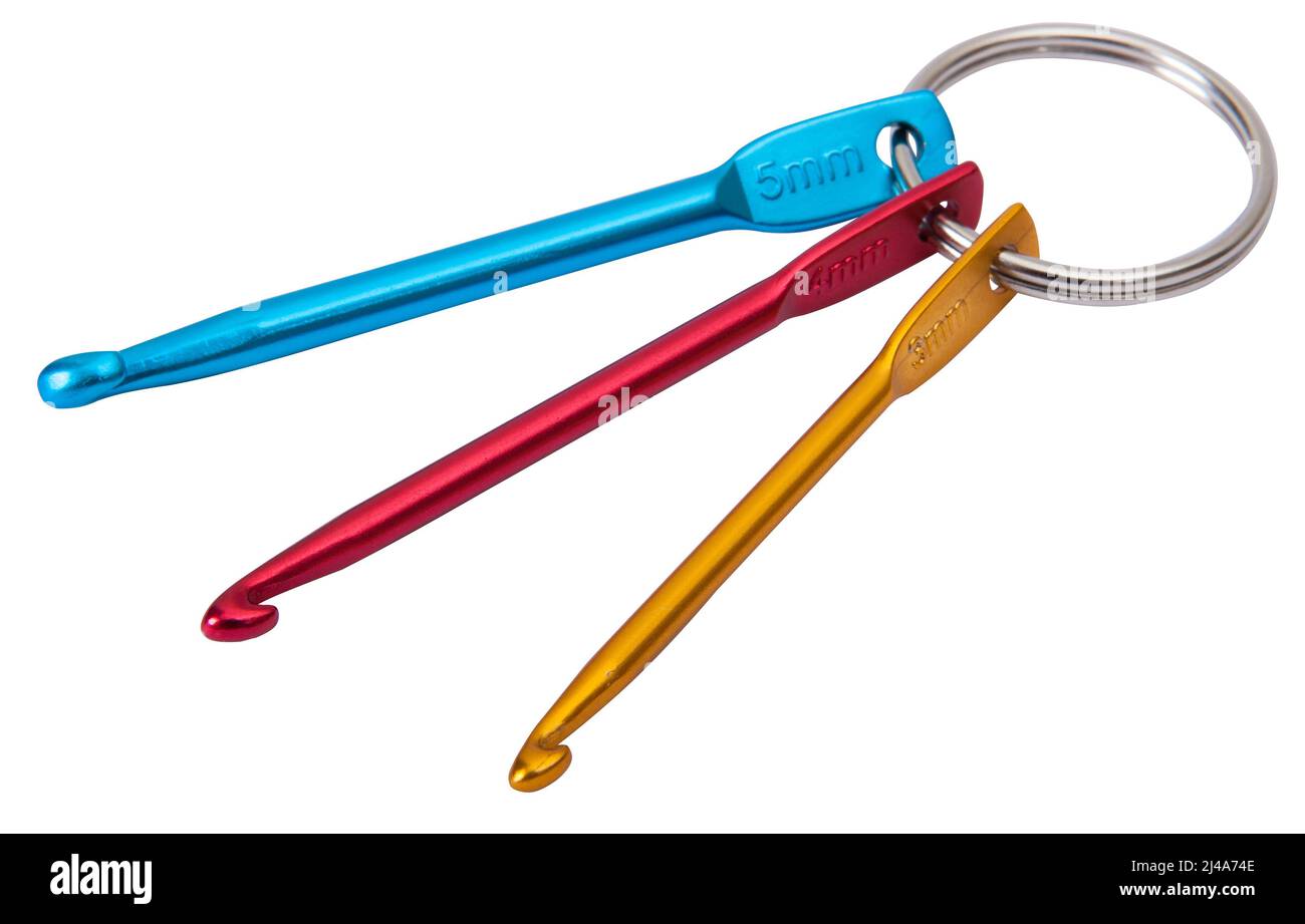 Travel Pocket Set of Knitting Crochet Hooks on Ring Stock Photo - Alamy