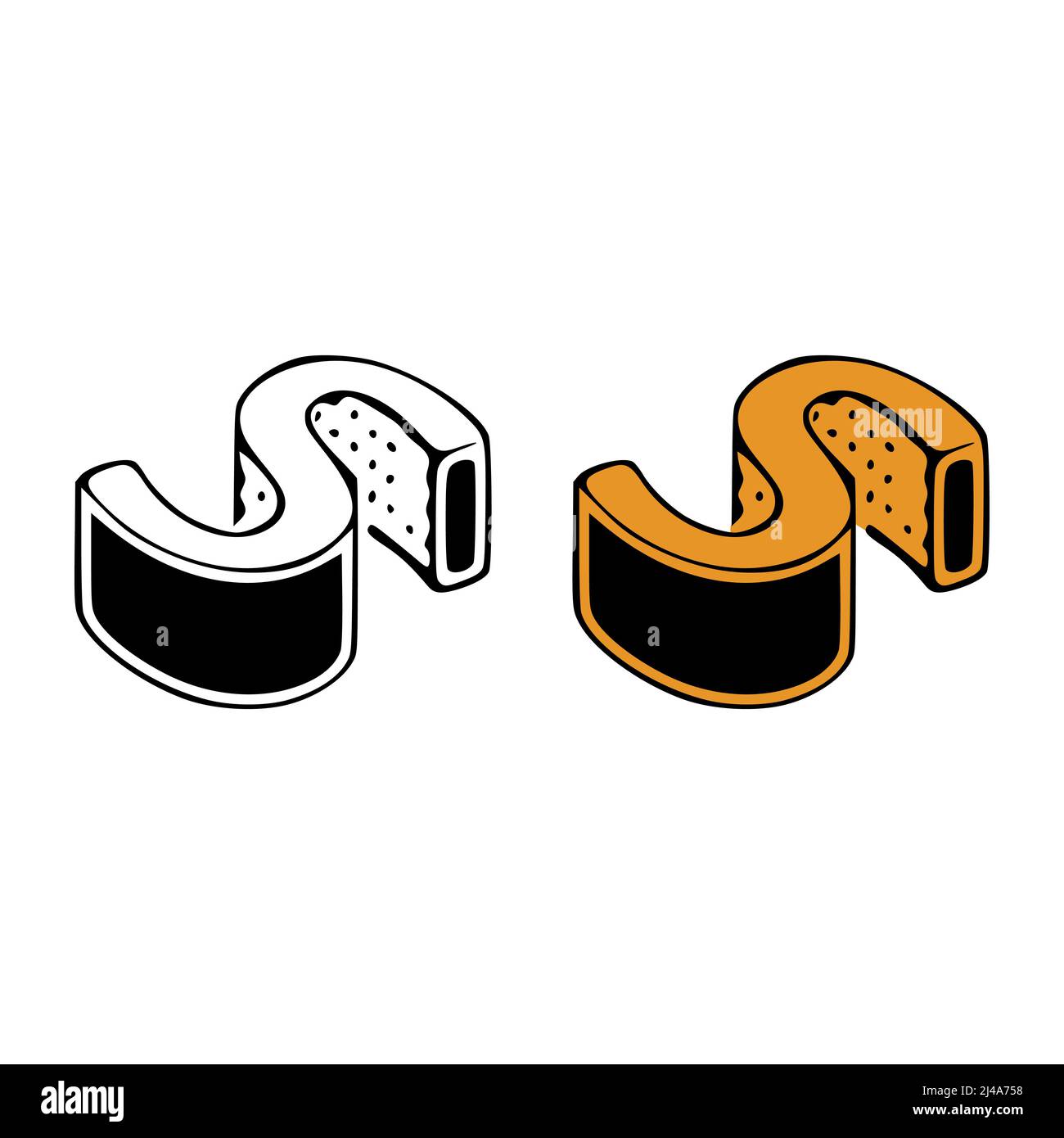 Isometric letter s doodle vector illustration on white background ...