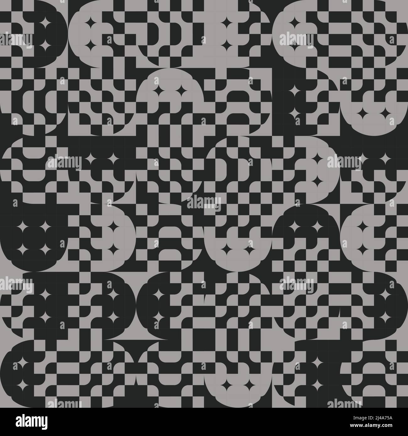 Brutalist Art inspired vector pattern artwork made with abstract ...