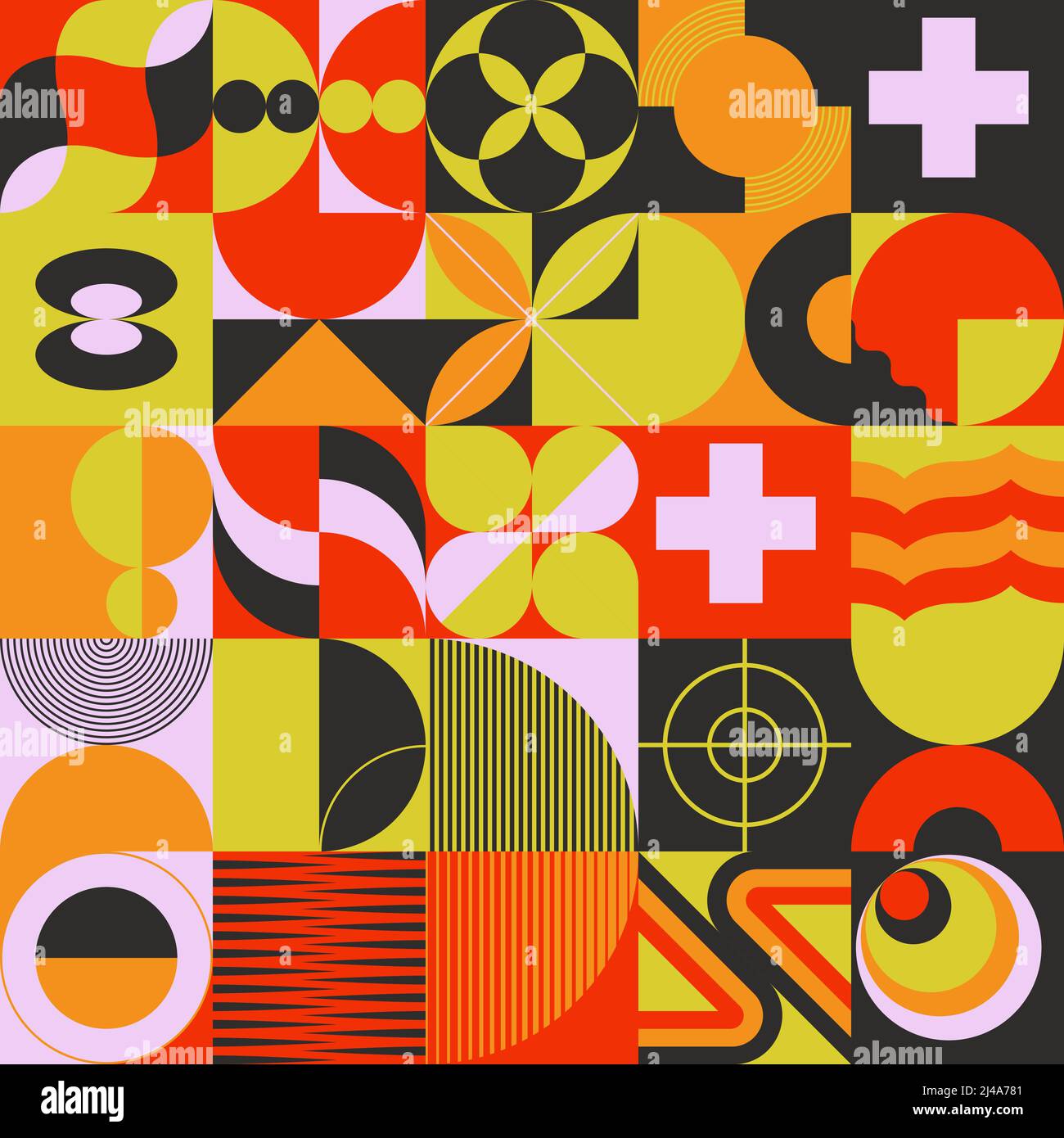 Neo-Geo vector pattern graphics artwork inspired by abstract modernist ...