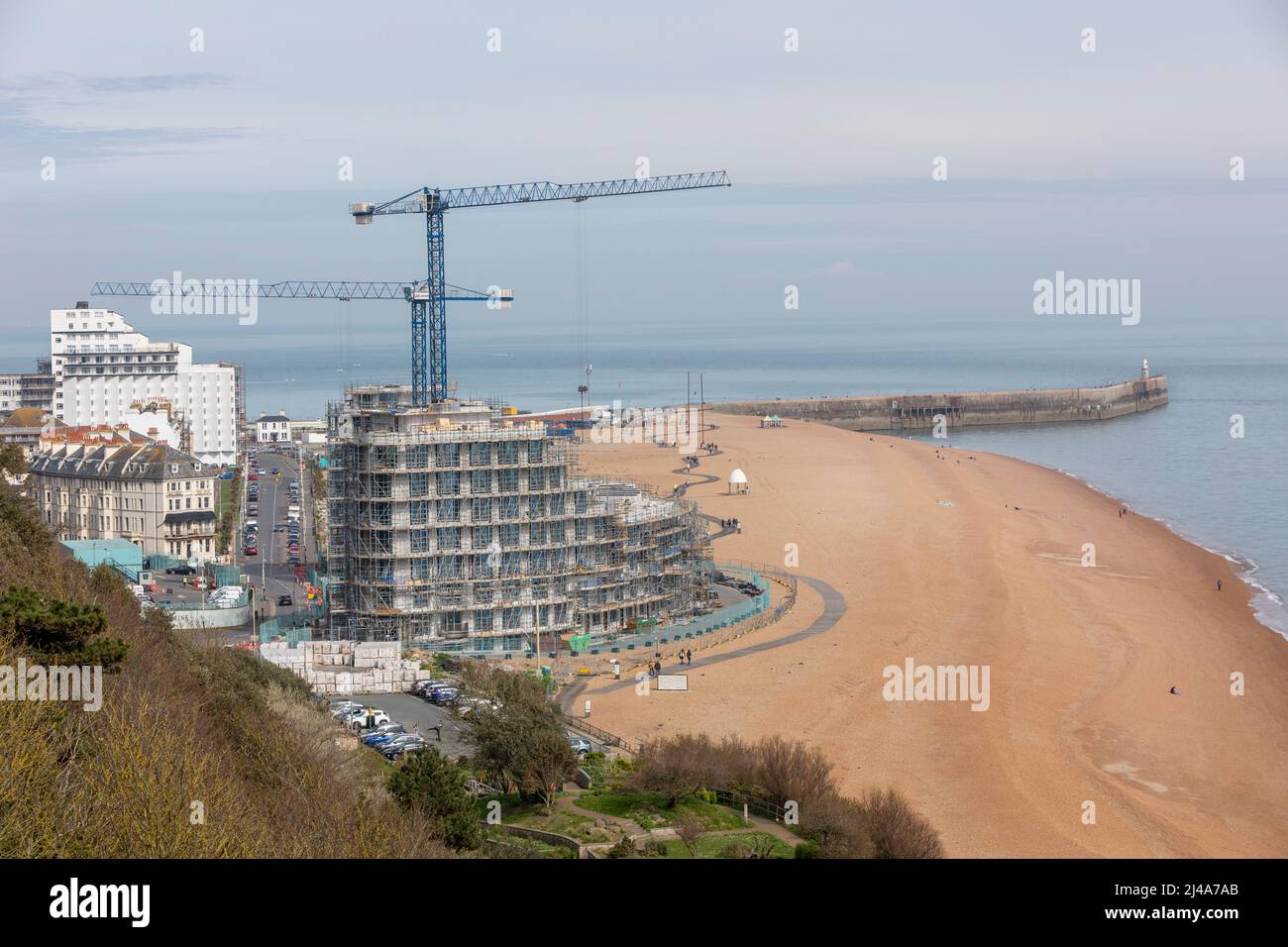 Construction in progress at Folkestone’s Shoreline harbour seafront ...