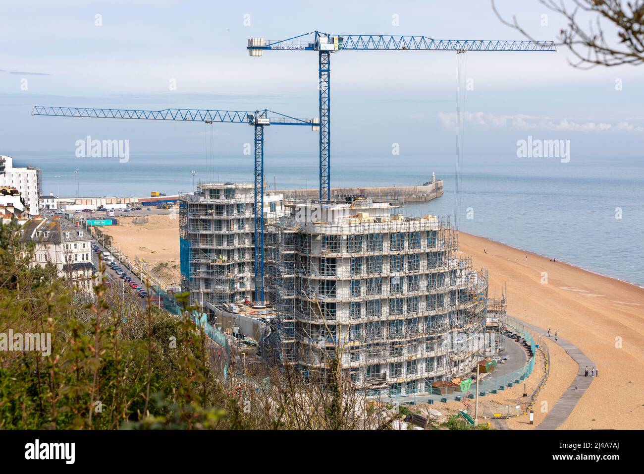 Construction in progress at Folkestone’s Shoreline harbour seafront ...