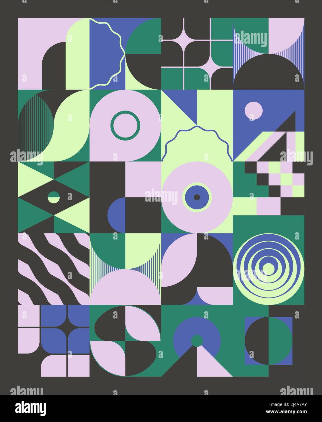 Modern Art pattern inspired by Bauhaus design made with abstract ...