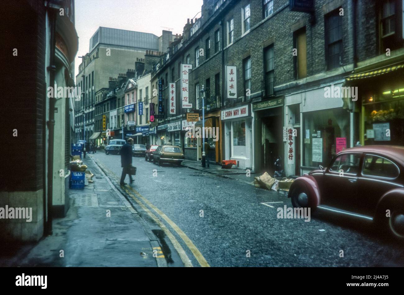 1976 archive image of Lisle Street in Soho's Chinatown, central London ...