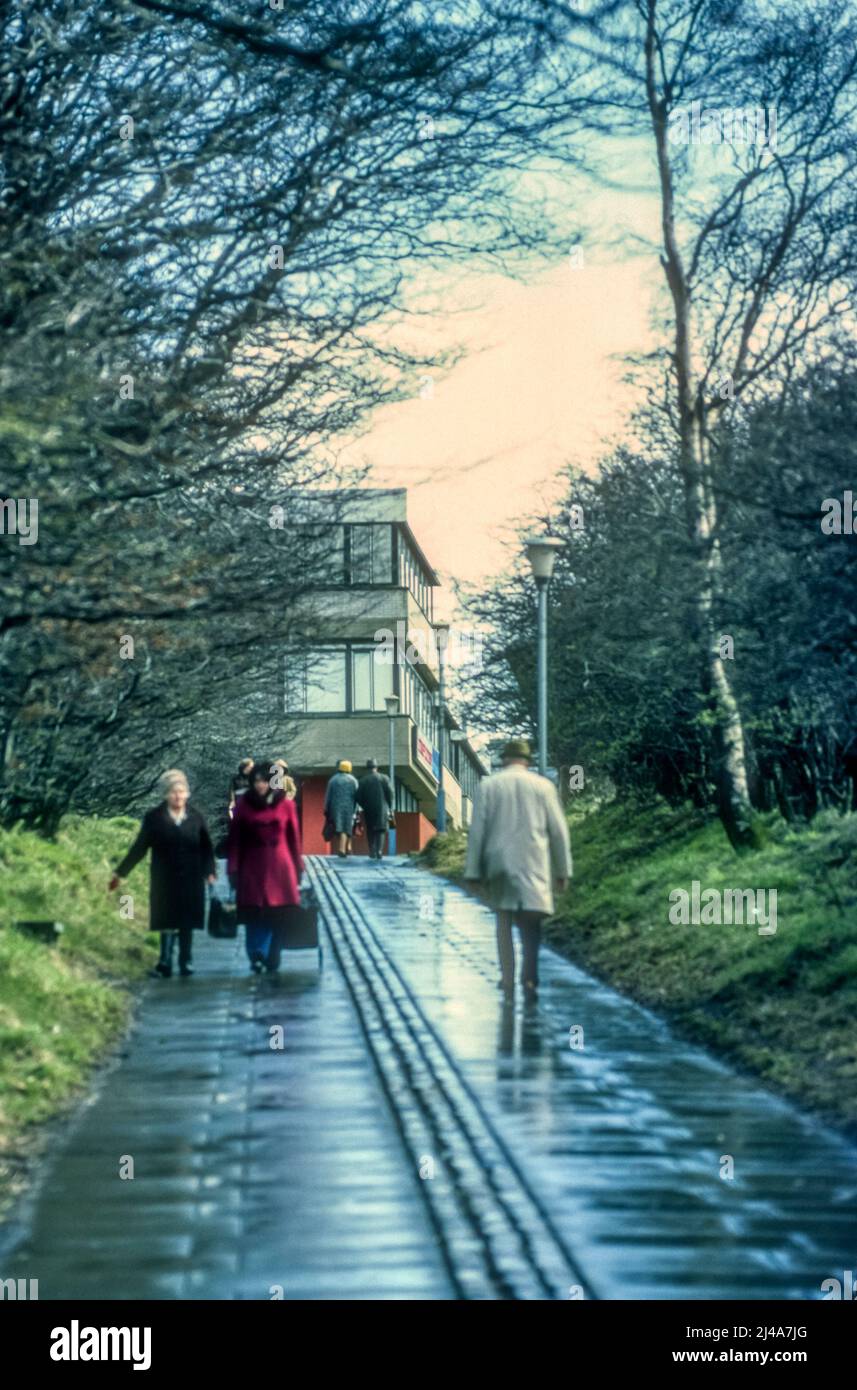 1977 archive image of pedestrian walkway at Cumbernauld New Town Stock ...