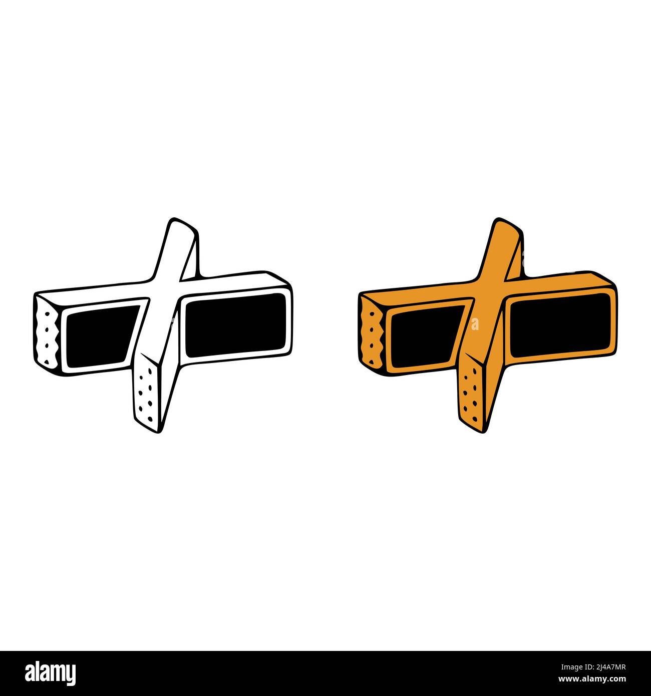 Isometric letter x doodle vector illustration on white background ...