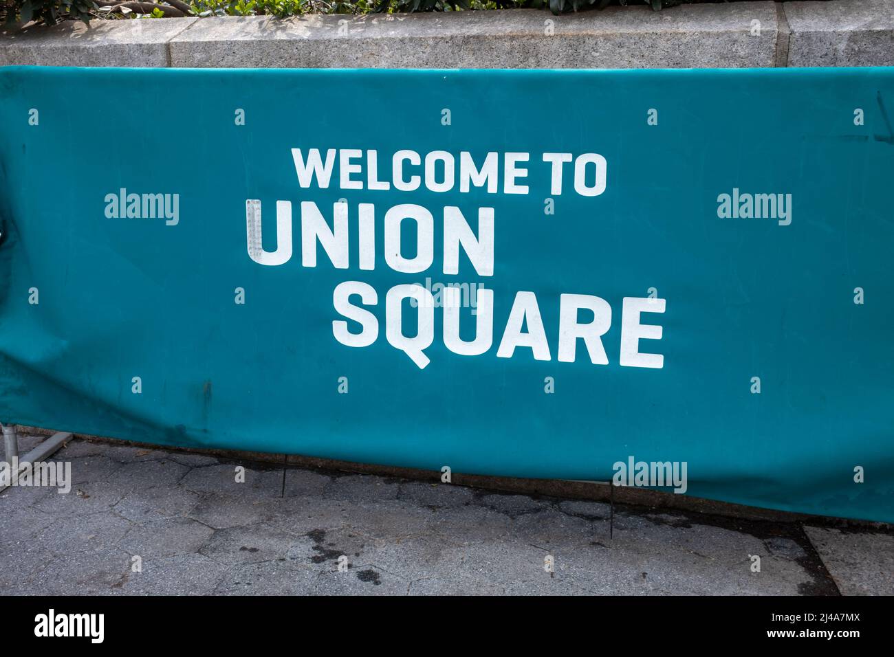 Welcome to Union Square banner in Union Square New York City Stock ...