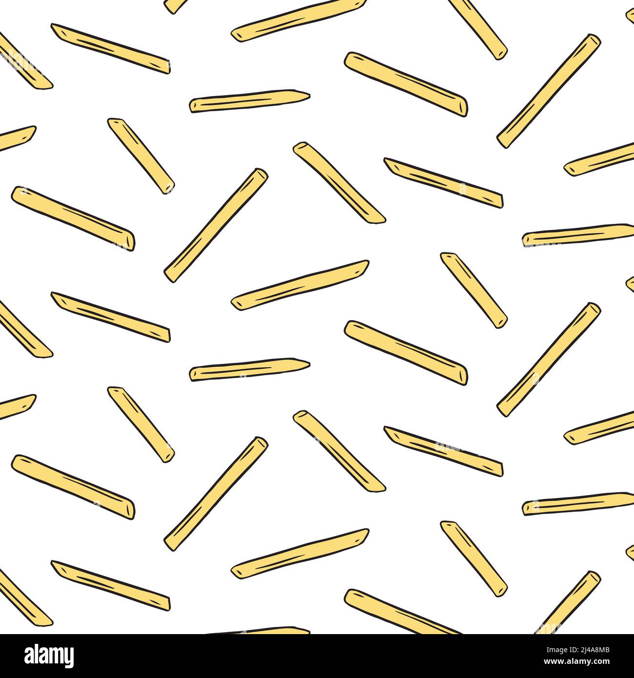 Hand drawn vector illustration of french fried potatoes pattern Stock ...