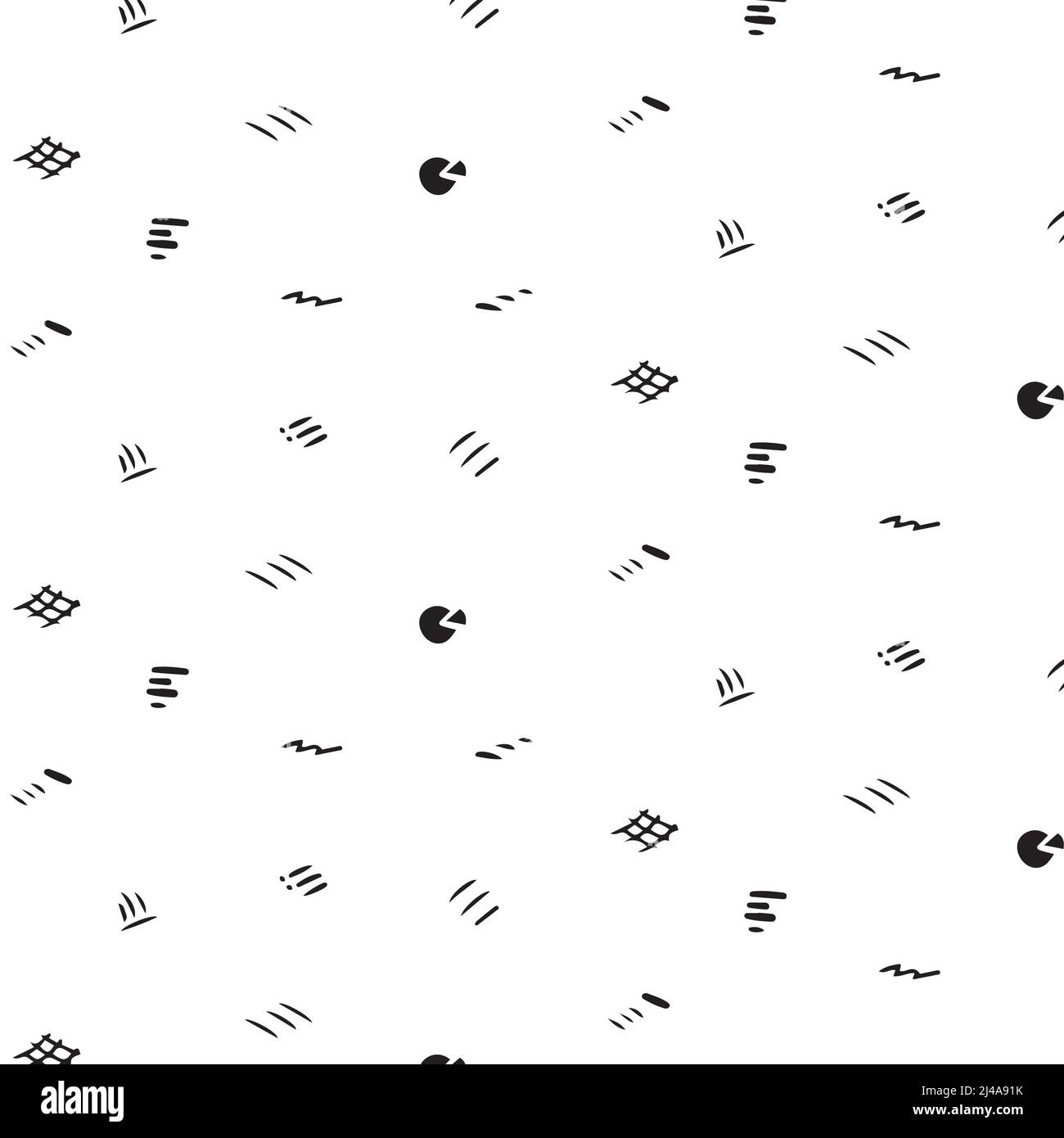 Doodle pattern in minimal cartoon style. Abstract wallpaper. Hand drawn ...