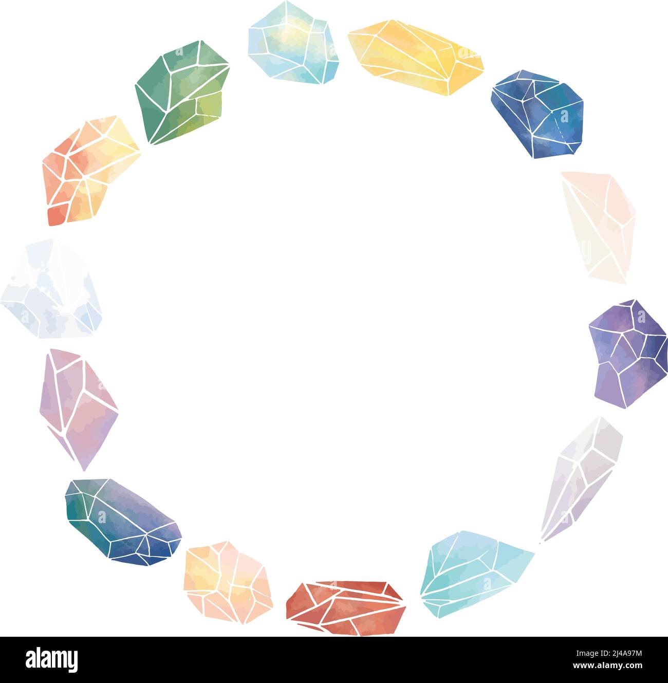 Vector illustration of watercolor crystal with blank space for text on ...