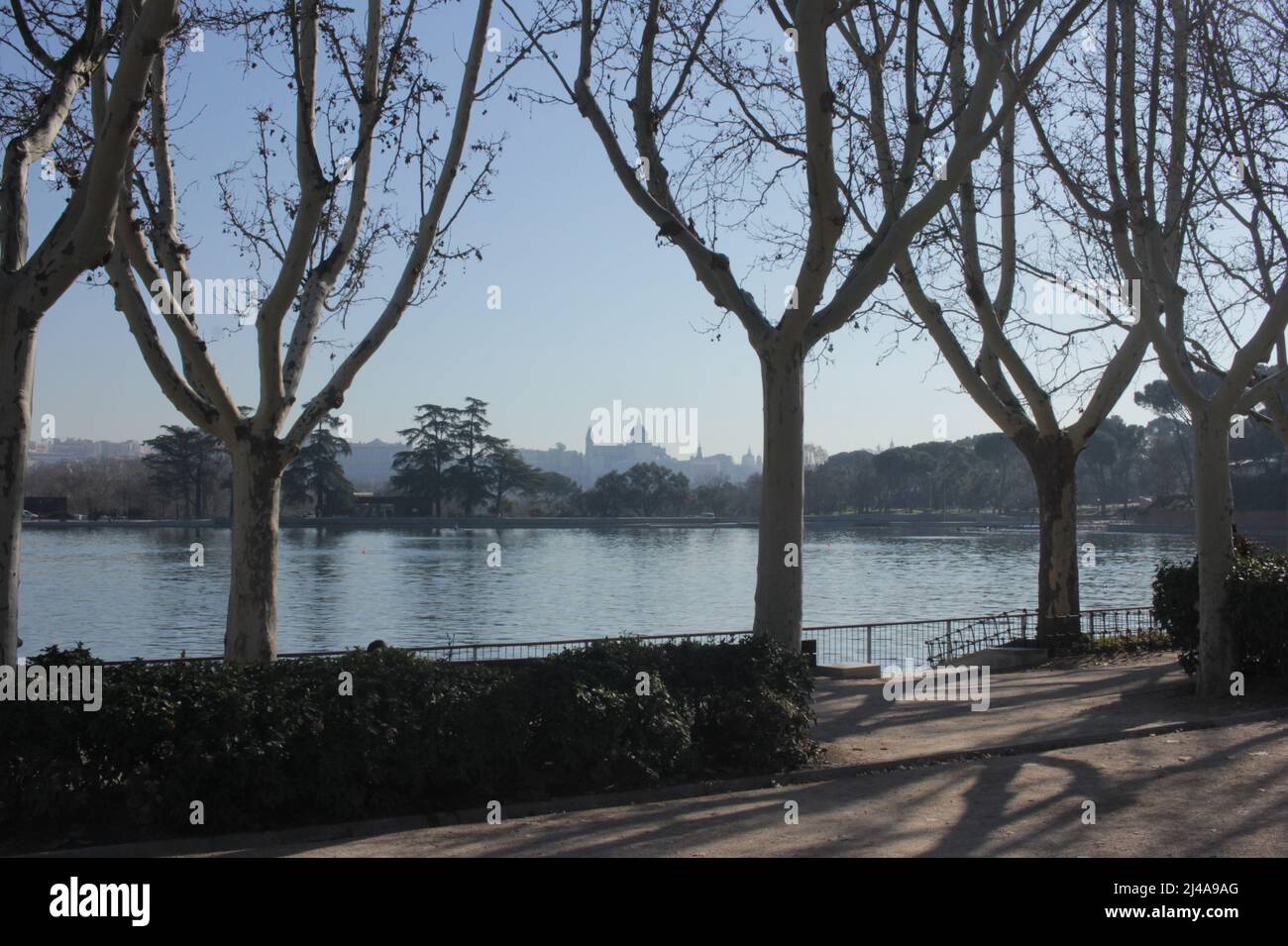 walking around a lake in Madrid, the capital of Spain Stock Photo - Alamy