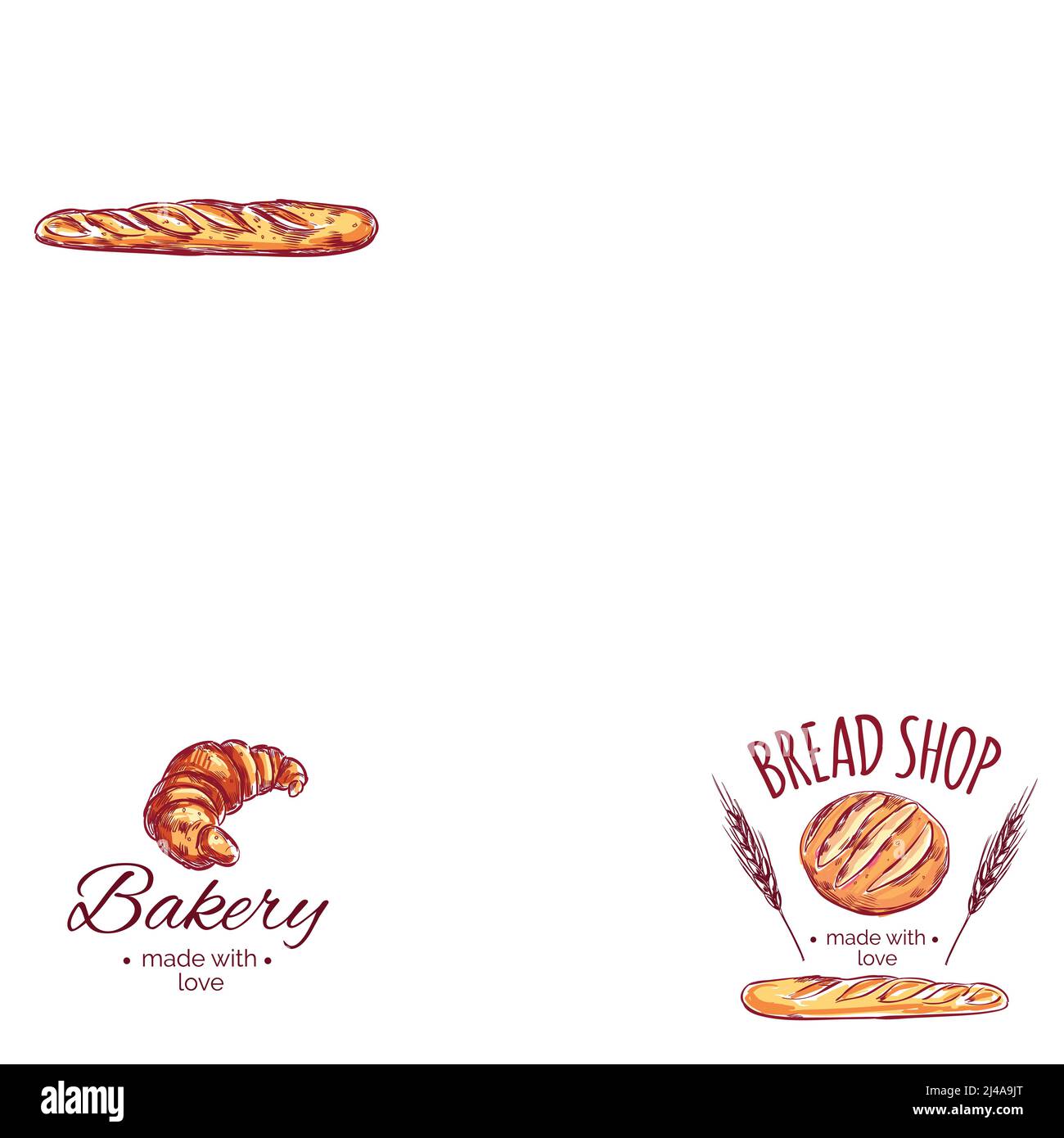 Bread house logo set with bread house premium bakery bread shop ...