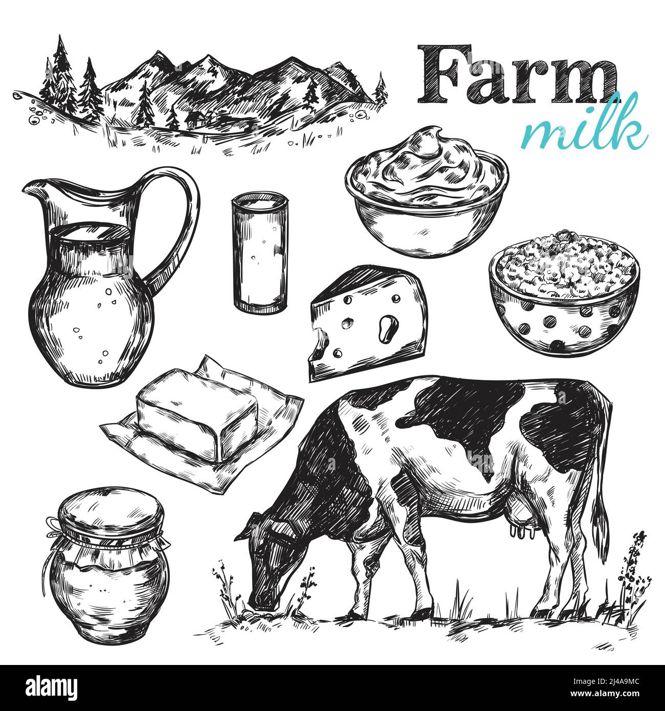 Cow Products Drawing