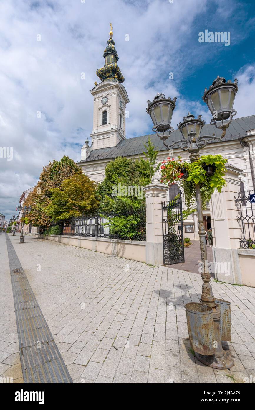 Christian Orthodox church with domes and a cross against the sky ...