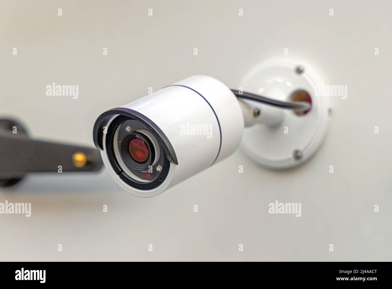 Reversing CCTV Camera in Watertight White Housing at Boat Stock Photo ...