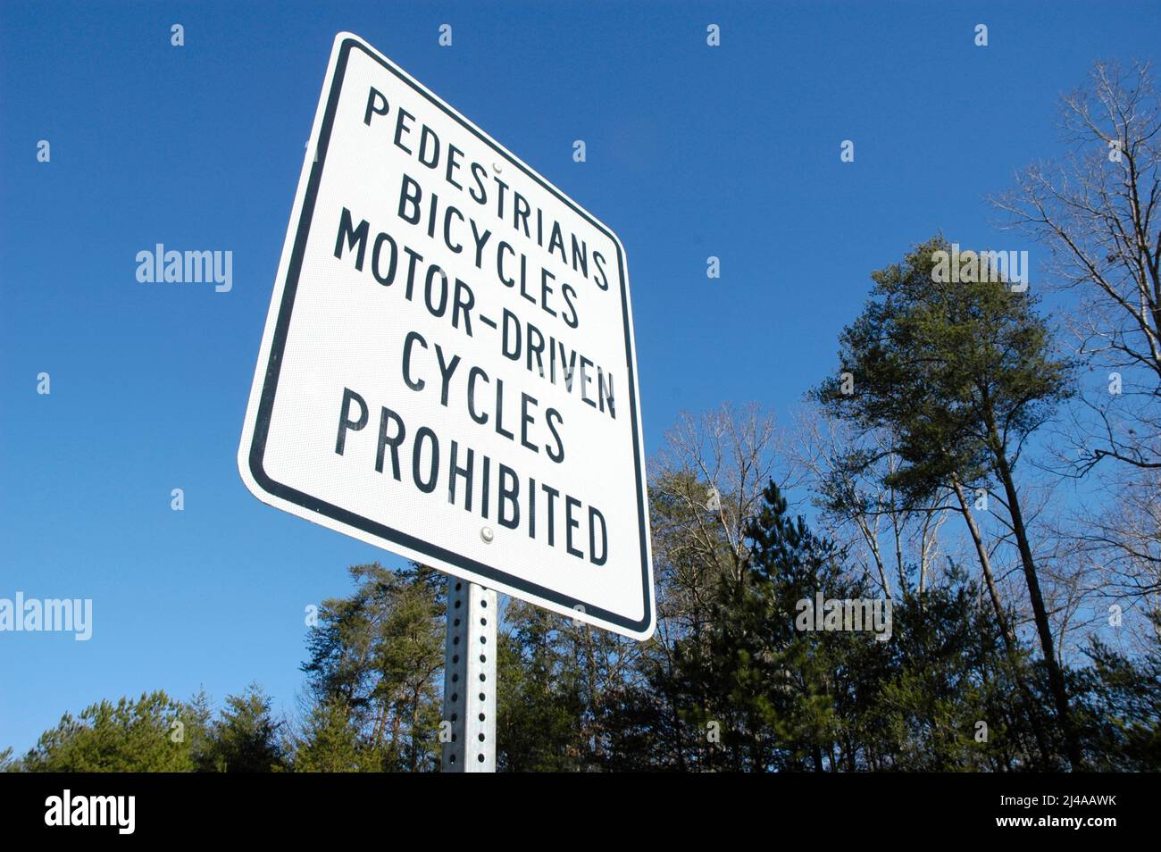 Freeway and road signs on the shoulder of the roadway bed Stock Photo ...
