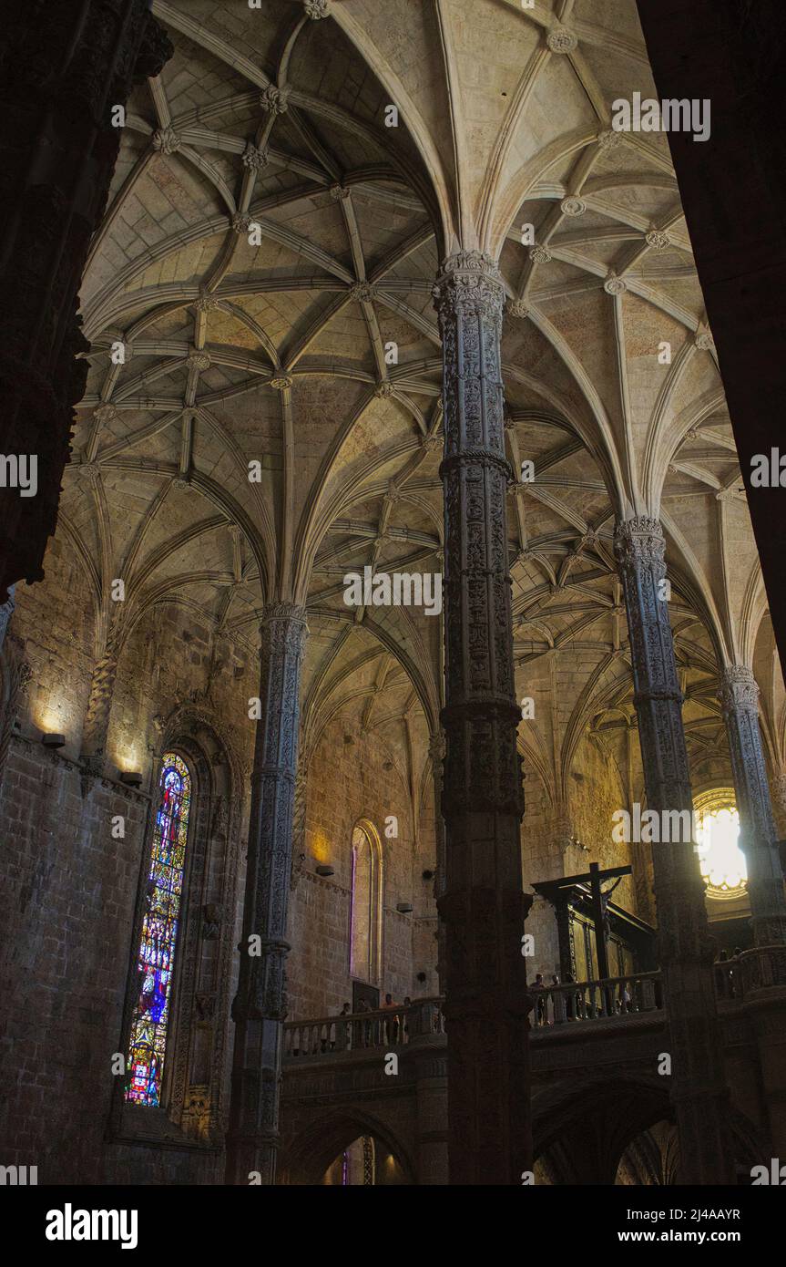 Interior of the Jerónimos Monastery one of the most important examples ...