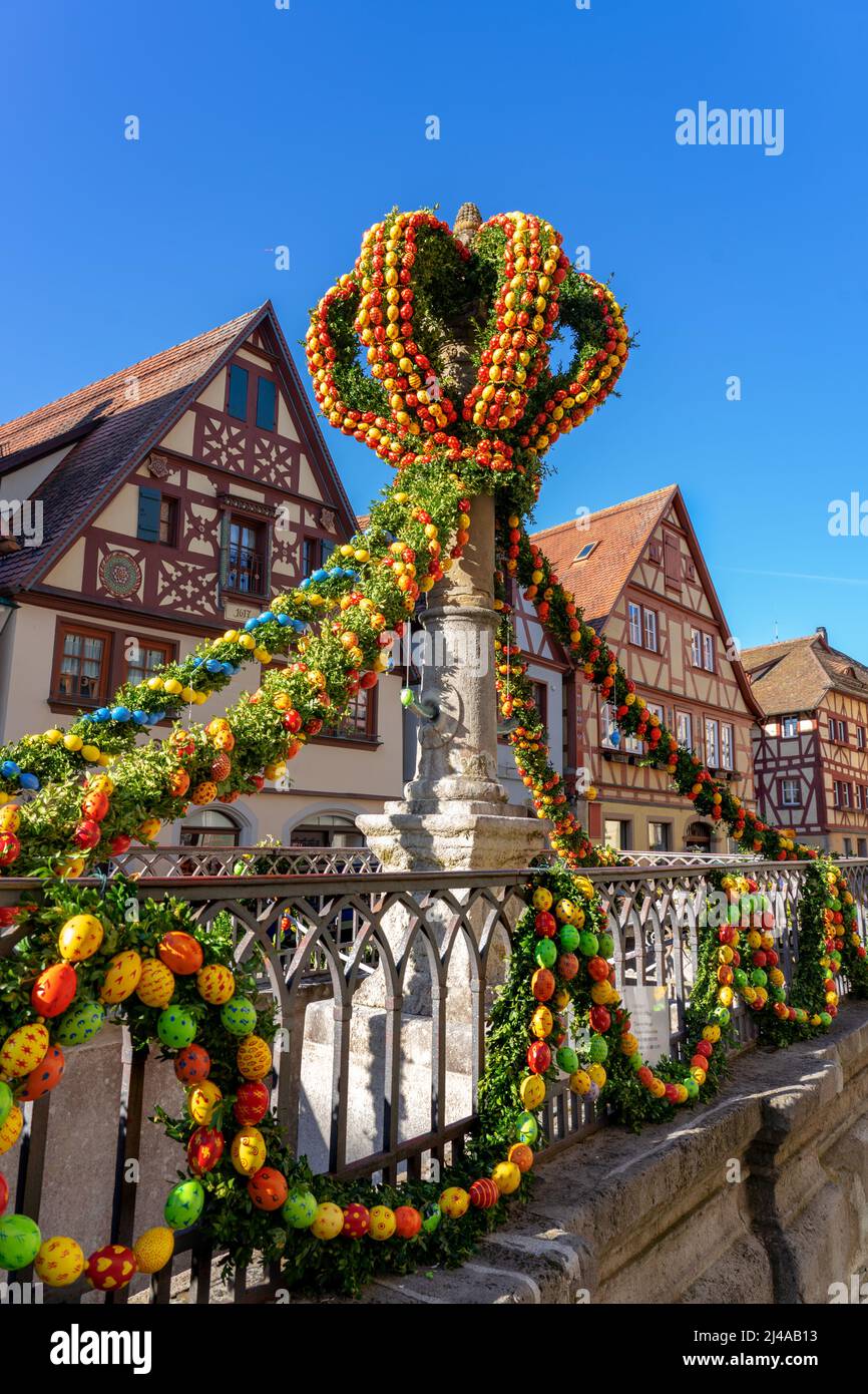 Easter holiday decoration in the beautiful german middle age village ...