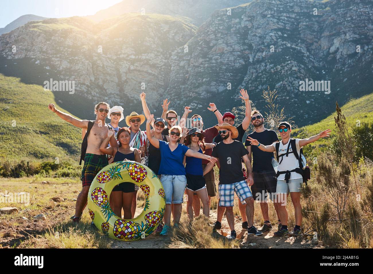 Friendship and freedom, the best things in life. Shot of young people ...
