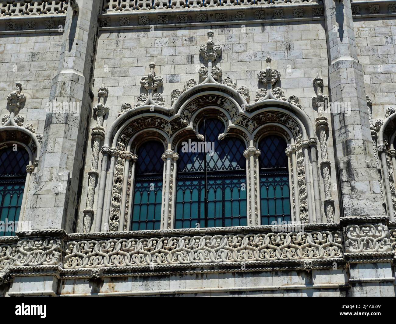 Some architectural details of the Jerónimos Monastery is one of the ...