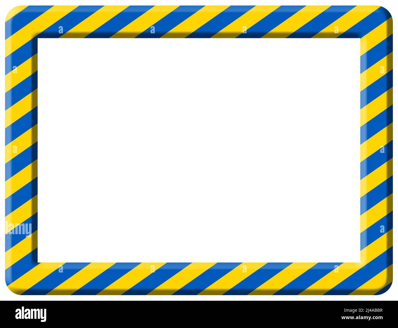 Stand with Ukraine: frame made of Ukrainian flag stripes over white ...